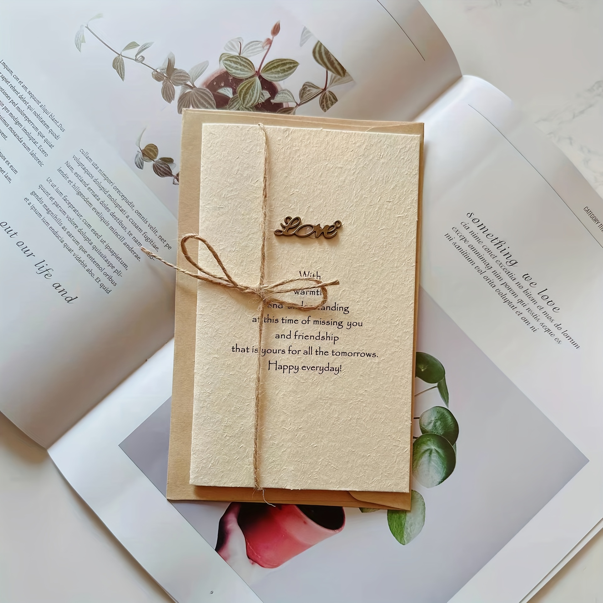 Simple New Greeting Card Card Envelope Set Bronze Pendant - Temu New ...