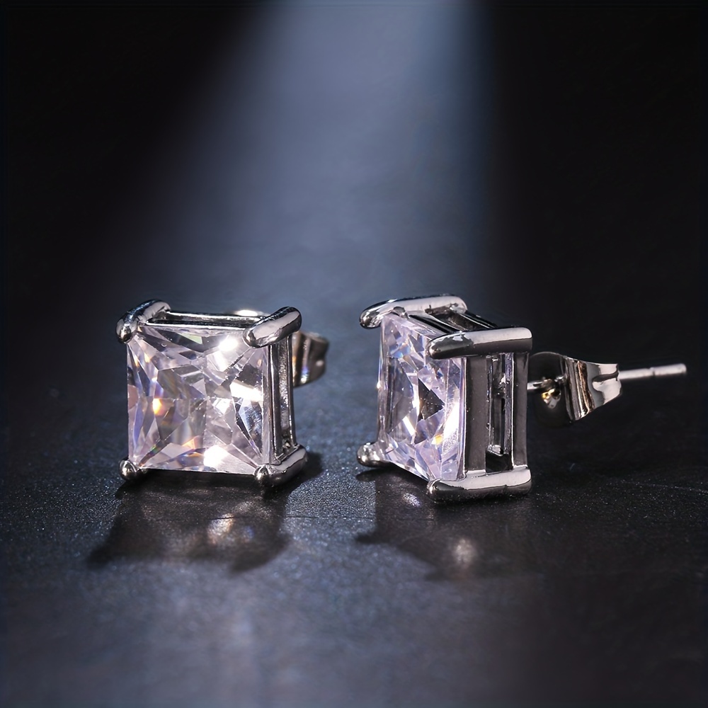 Classic Simple Heart-shaped Geometric Cubic Zirconia Stud Earrings For ...