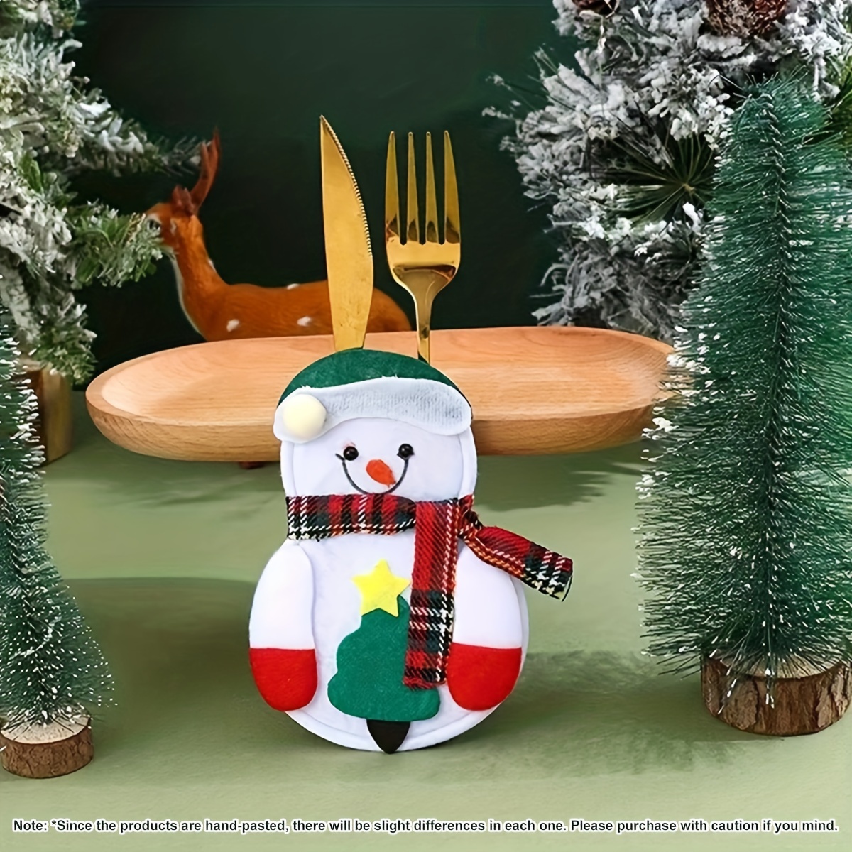 Christmas Decoration Small Snowman Knife And Fork Bag - Temu Australia