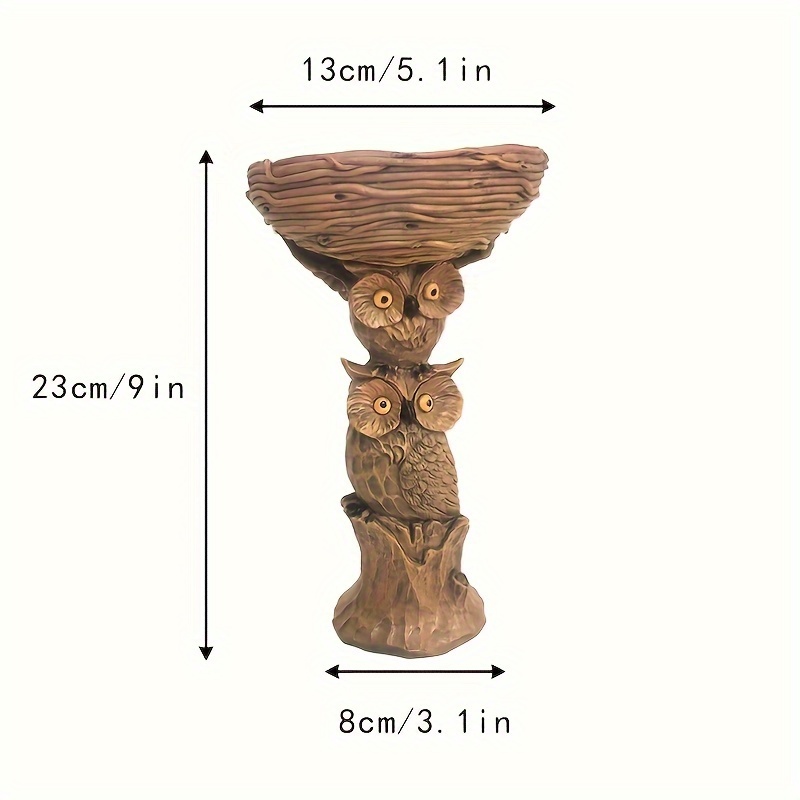 Owl Shape Bird Feeder Garden Small Animal Resin Bird Feeder - Temu New ...