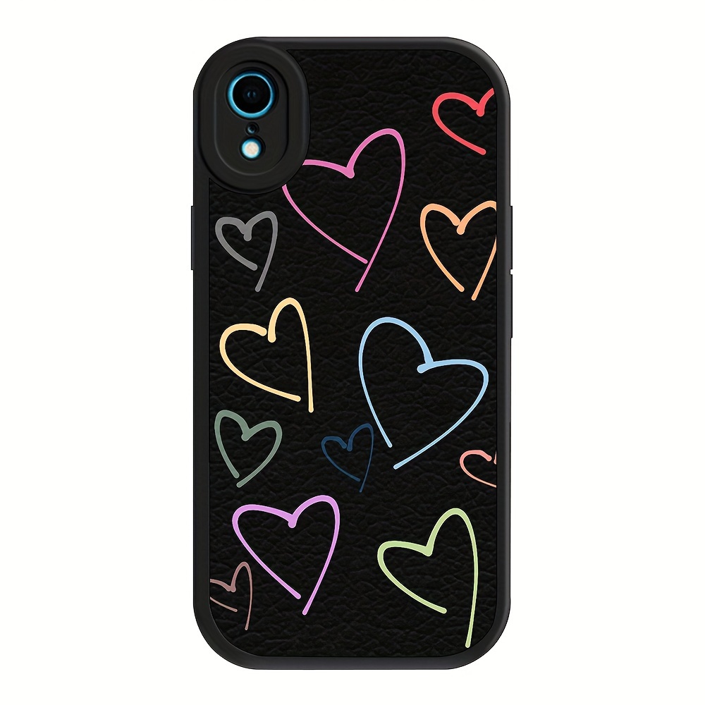 Colorful Heart Icon Print Design Soft Lambskin Flex - Temu United Kingdom