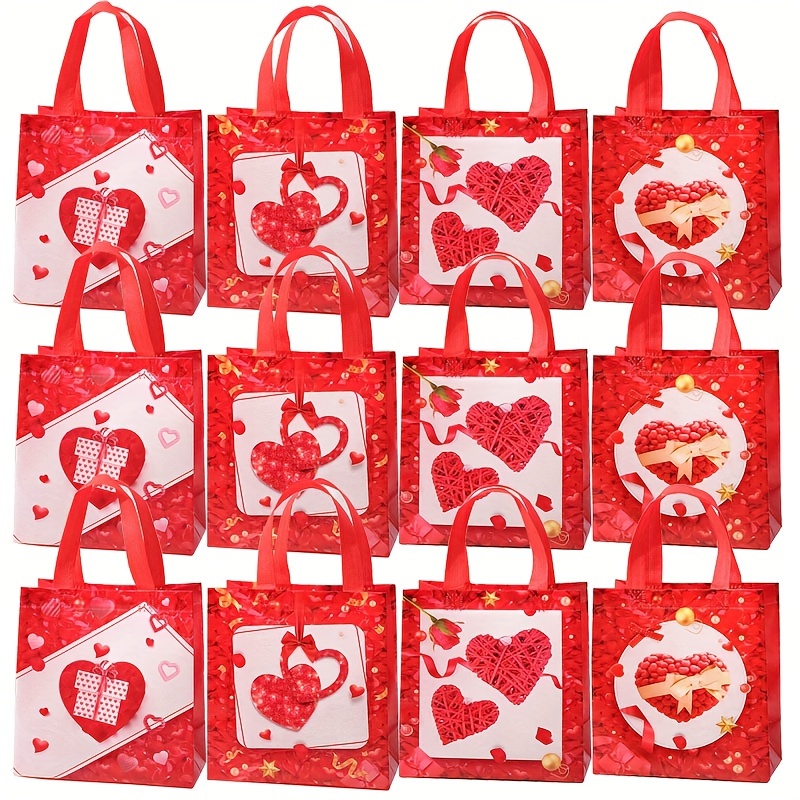 Valentine's Day Gift Packaging Bag Heart Shaped Printing - Temu United ...
