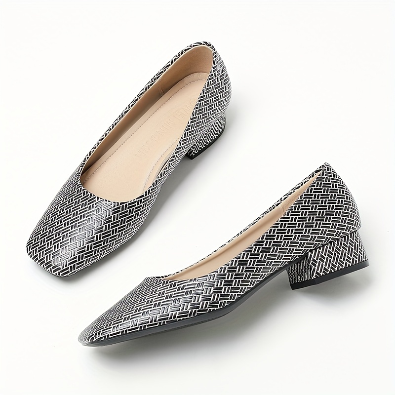 Womens Stylish Chunky Heels Elegant Square Toe Dress Pumps - Temu ...