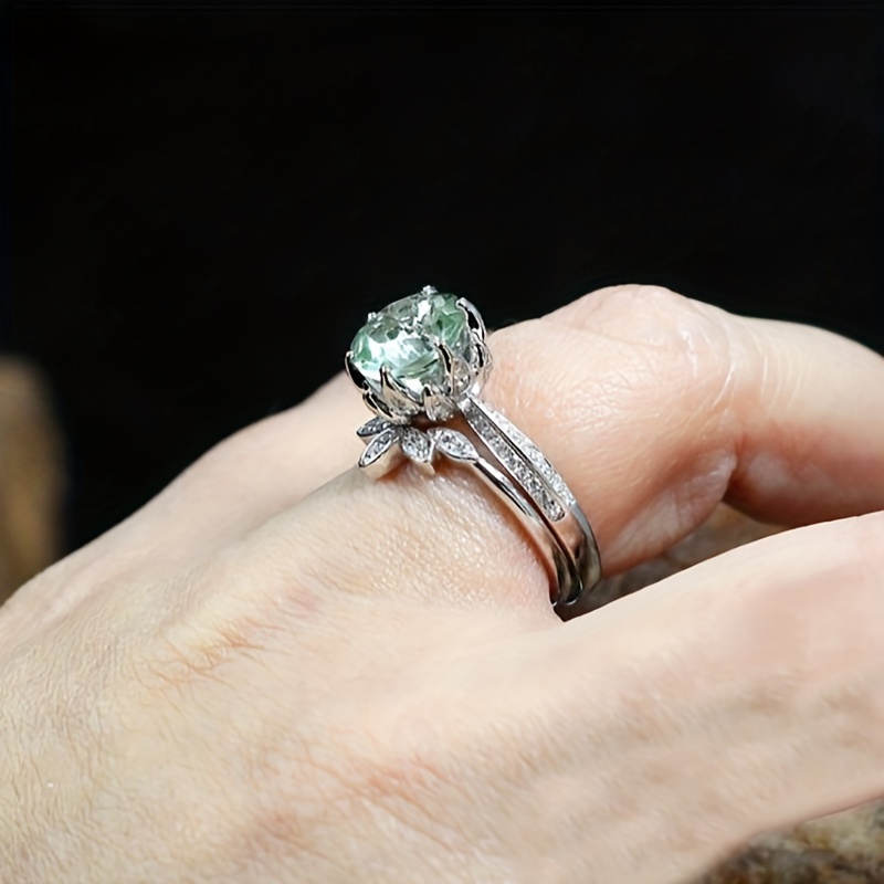 Silvery Color Inlaid Green Cubic Zirconia - Temu United Kingdom