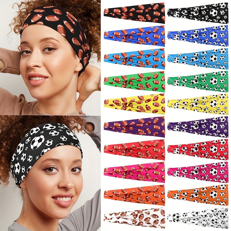 Sport Balls Printed Head Bands Elastic Wide Brimmed Head - Temu Canada