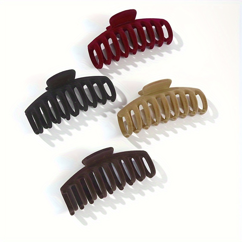 Flocked Hair Claw Clips Nonslip Hair Clips For Women And - Temu Ireland