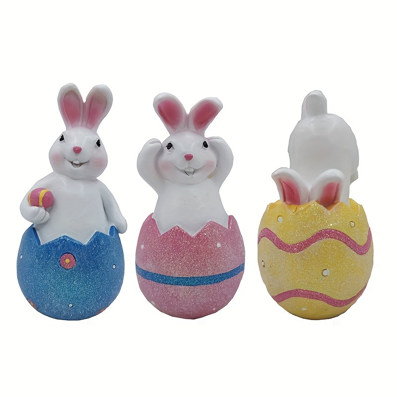 Easter Bunny Egg Ornament Resin Statue Art Craft Bookshelf - Temu Canada