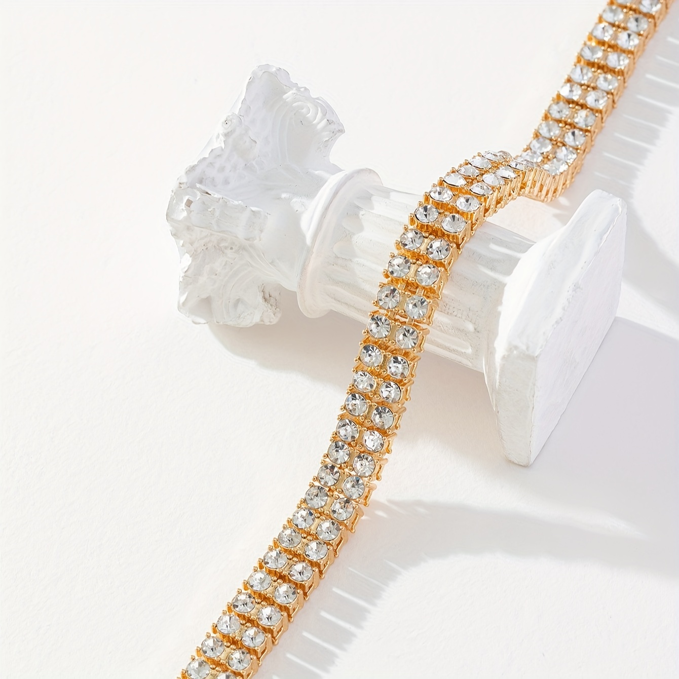 Full Rhinestone Double Row Tennis Chain Men - Temu United Kingdom