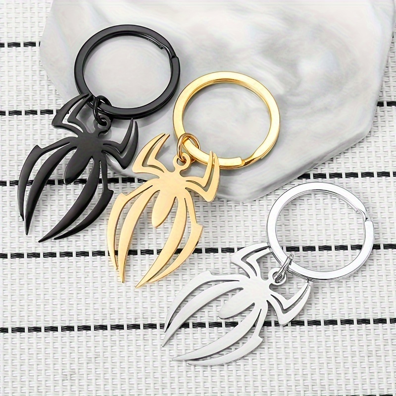 Spider Stainless Steel Key Chain For Men Halloween Ornaments - Temu ...