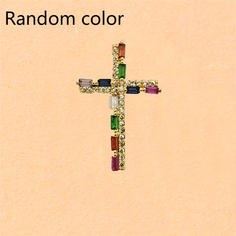 Elegant Colorful Zircon Cross Pendant Women's Pendant - Temu United Kingdom