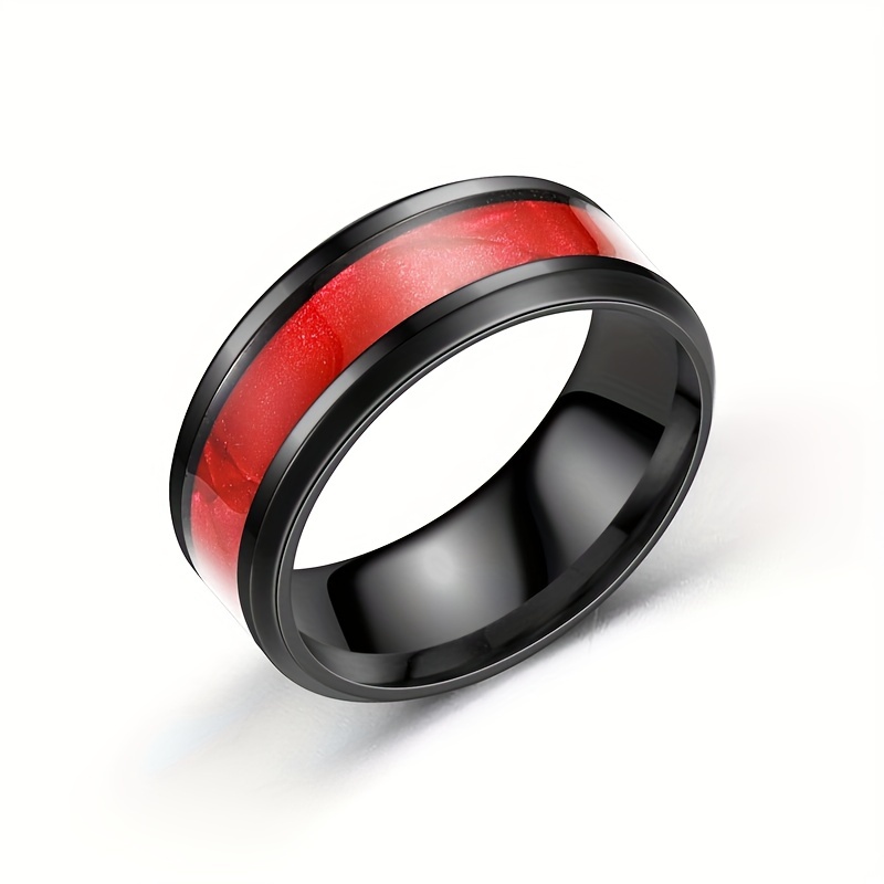 Men's Ring Shell Titanium Steel Ring Black Ring Jewelry - Temu Netherlands