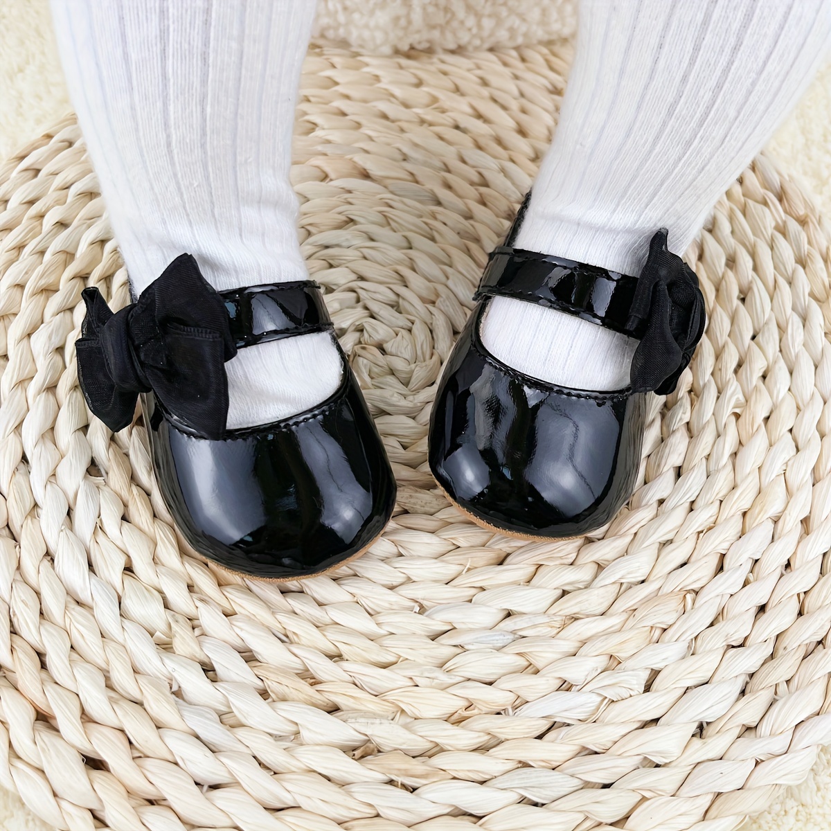 Trendy Cute Bowknot Shoes For Baby Girls Comfortable Lightweight Non Slip Soft Flat Sole Shoes For Indoor Outdoor Party Spring And Autumn