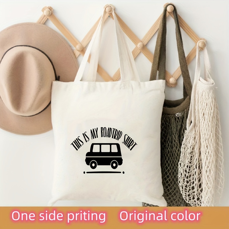 Road Trip Shirt Canvas Tote Bag Aesthetic Tote Bag Women - Temu Australia