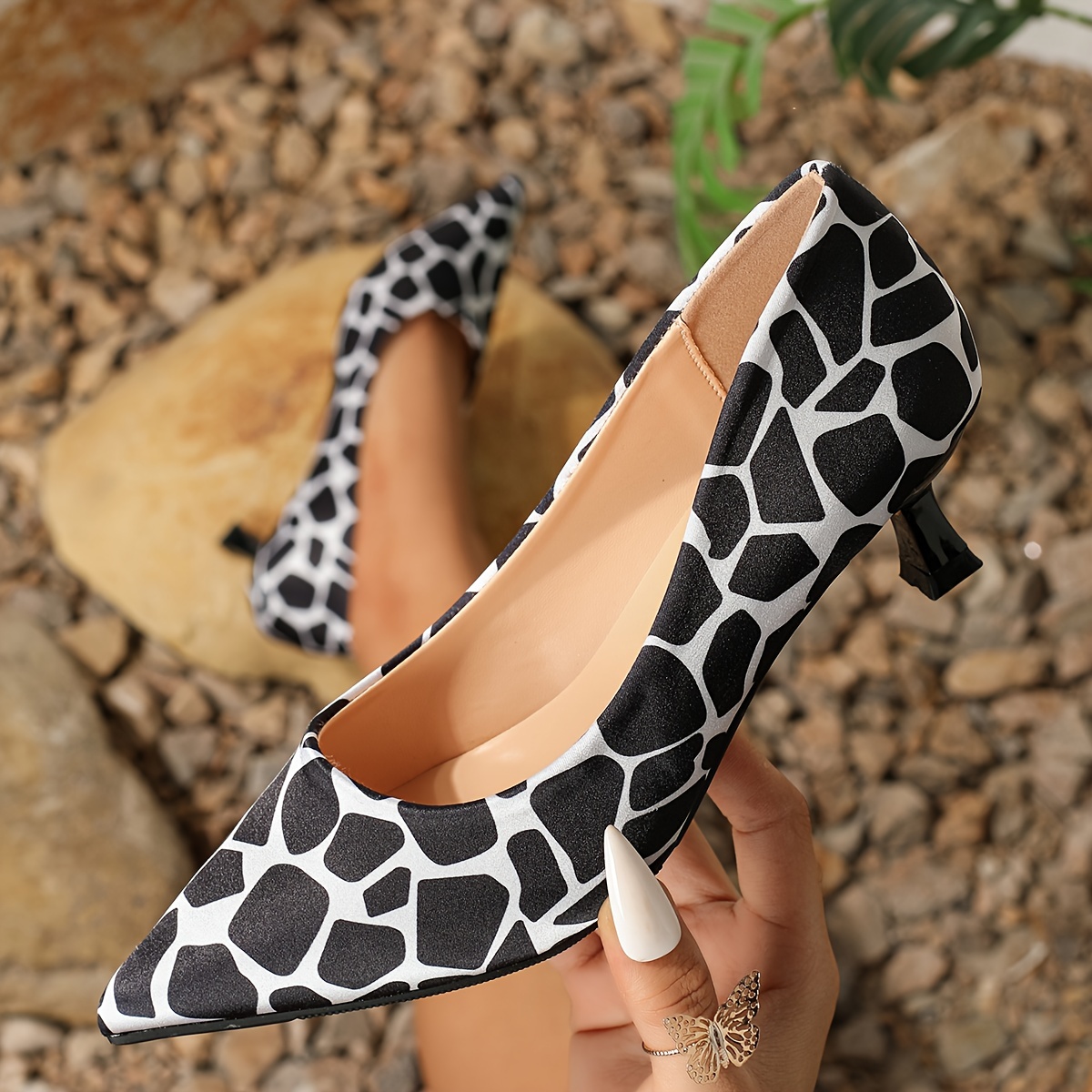 Women's Leopard Pattern Pumps Shallow Mouth Slip Casual - Temu United ...