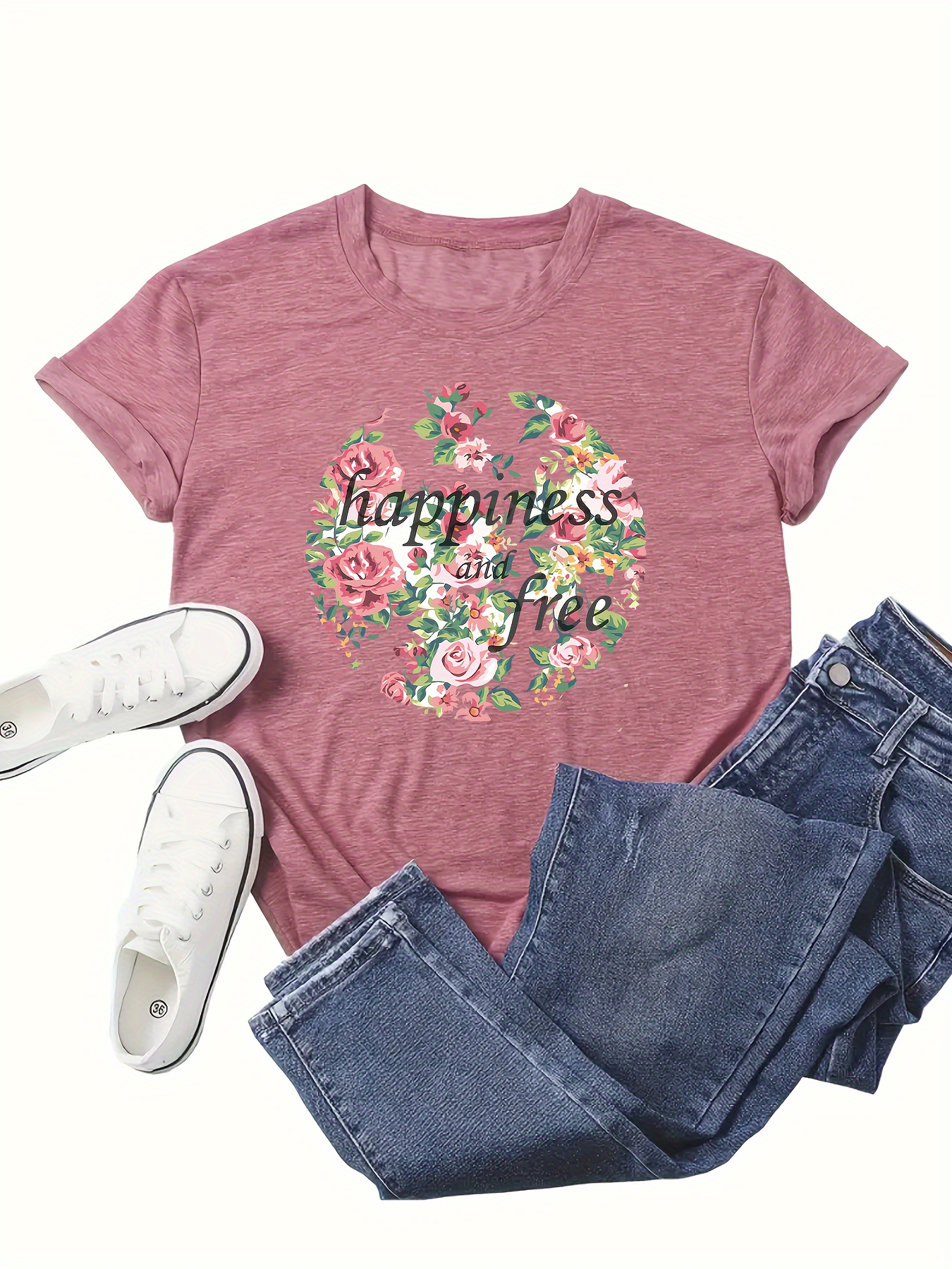 graphic print t shirt short sleeve crew neck casual top - Temu