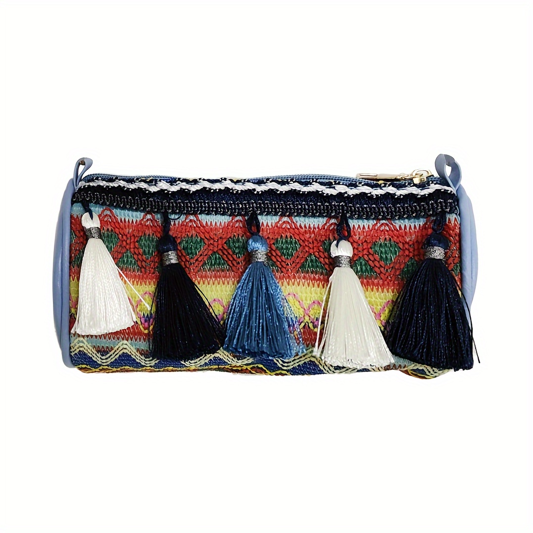 Ethnic Style Crossbody Bag Bohemian Embroidery Cylinder - Temu Portugal