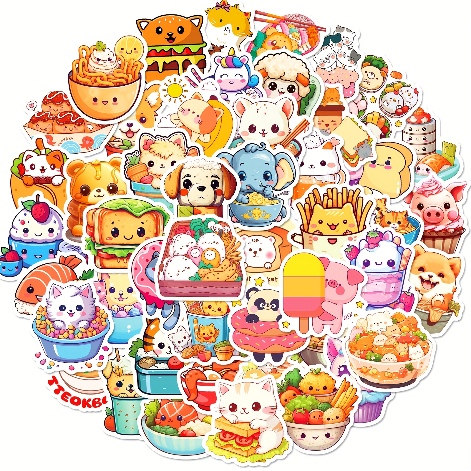Food Animal Stickers Food Stickers Teens Vinyl Waterproof - Temu Canada
