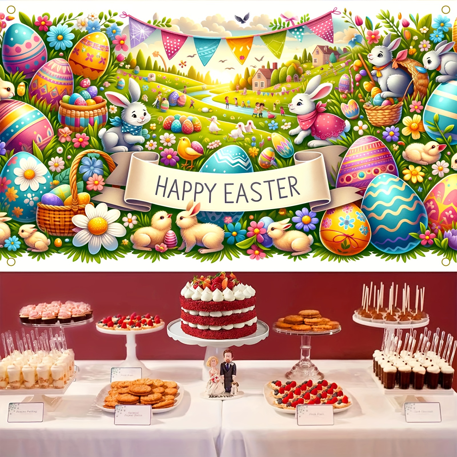 Easter Party Happy Hour Theme Party Door Hanging Banners - Temu Australia