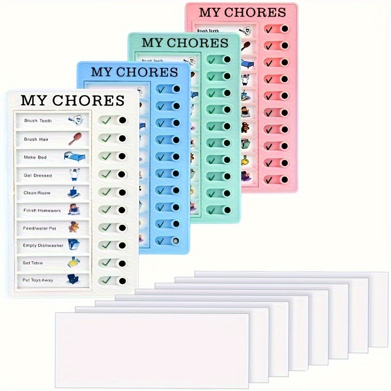 4 Checklist Boards 8 Cardstock Chore Chart Multiple Plastic - Temu