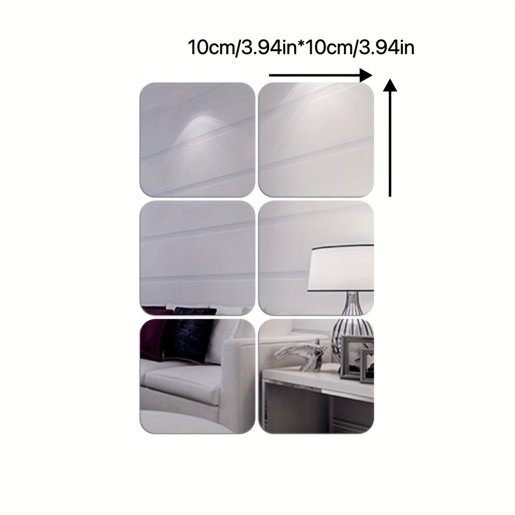3d Square Mirror Wall Sticker Acrylic Mirror Wall Decals - Temu New Zealand