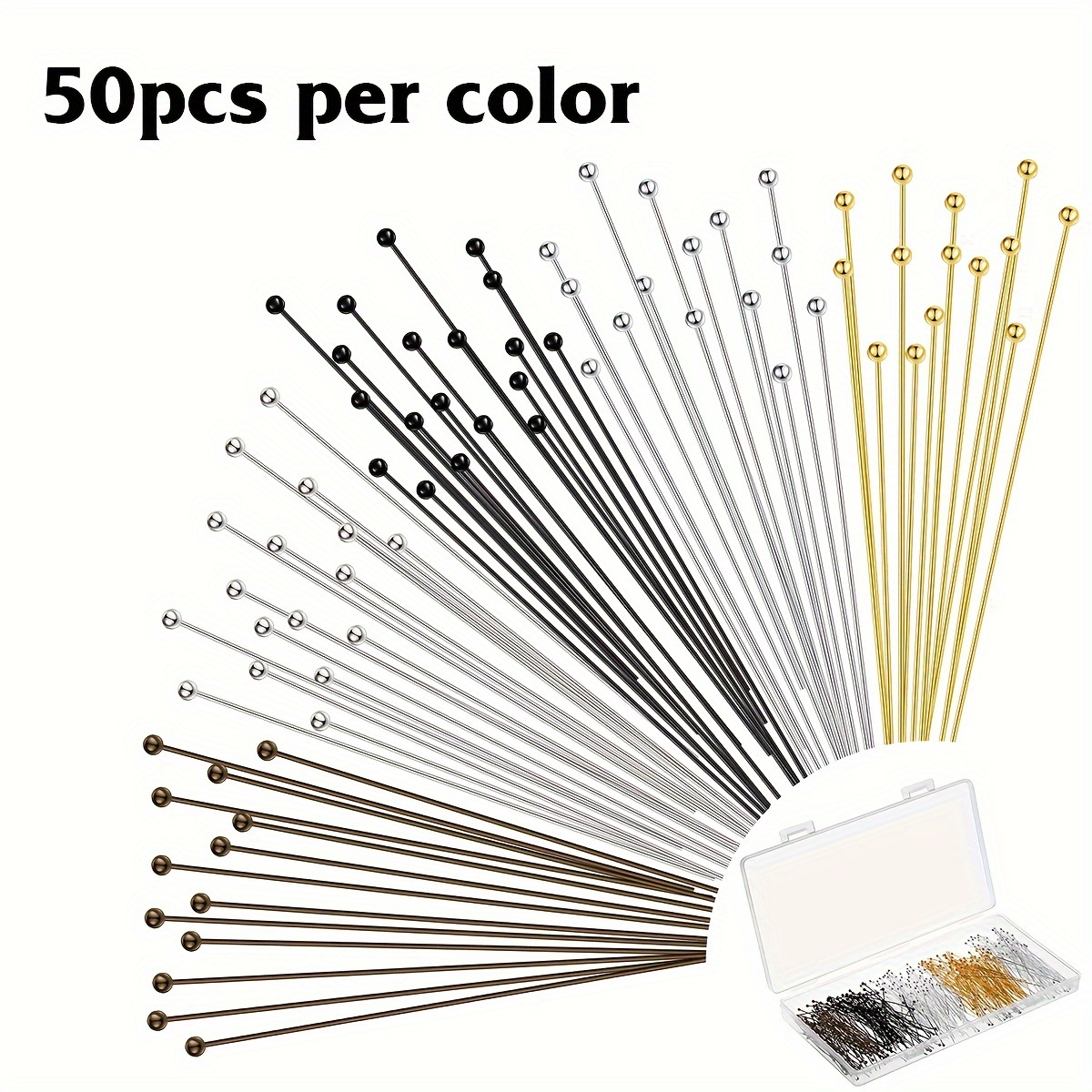 Brass Head Ball Pins Colored Metal Pins Jewelry Making Craft - Temu ...