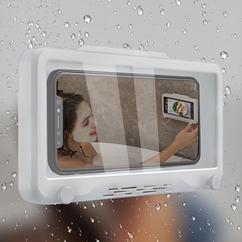 Wall Mount Shower Phone Holder Bathroom Case Waterproof Self - Temu Canada