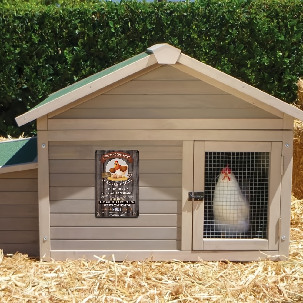 Funny Chicken Coop Rules Sign Retro Vintage Rustic Notice - Temu