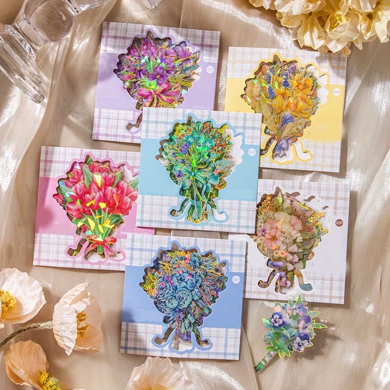 Bouquet Stickers Three dimensional Watercolor Decorative - Temu Australia