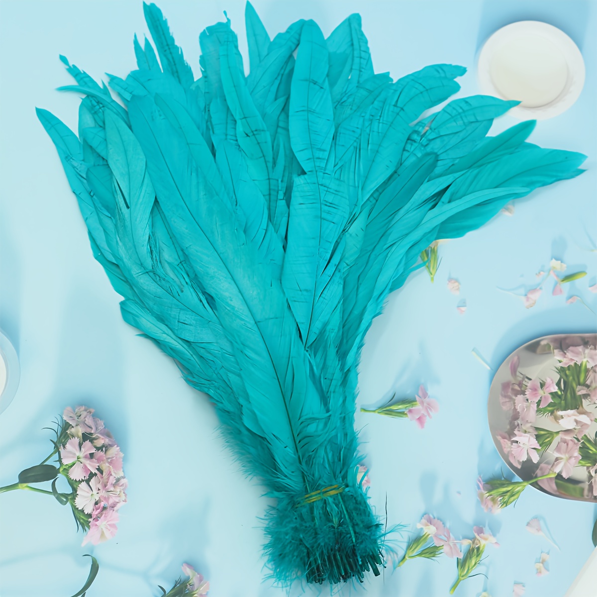 Spot Colorful Feather Rooster Tail Hair Head Flower Tie - Temu Portugal