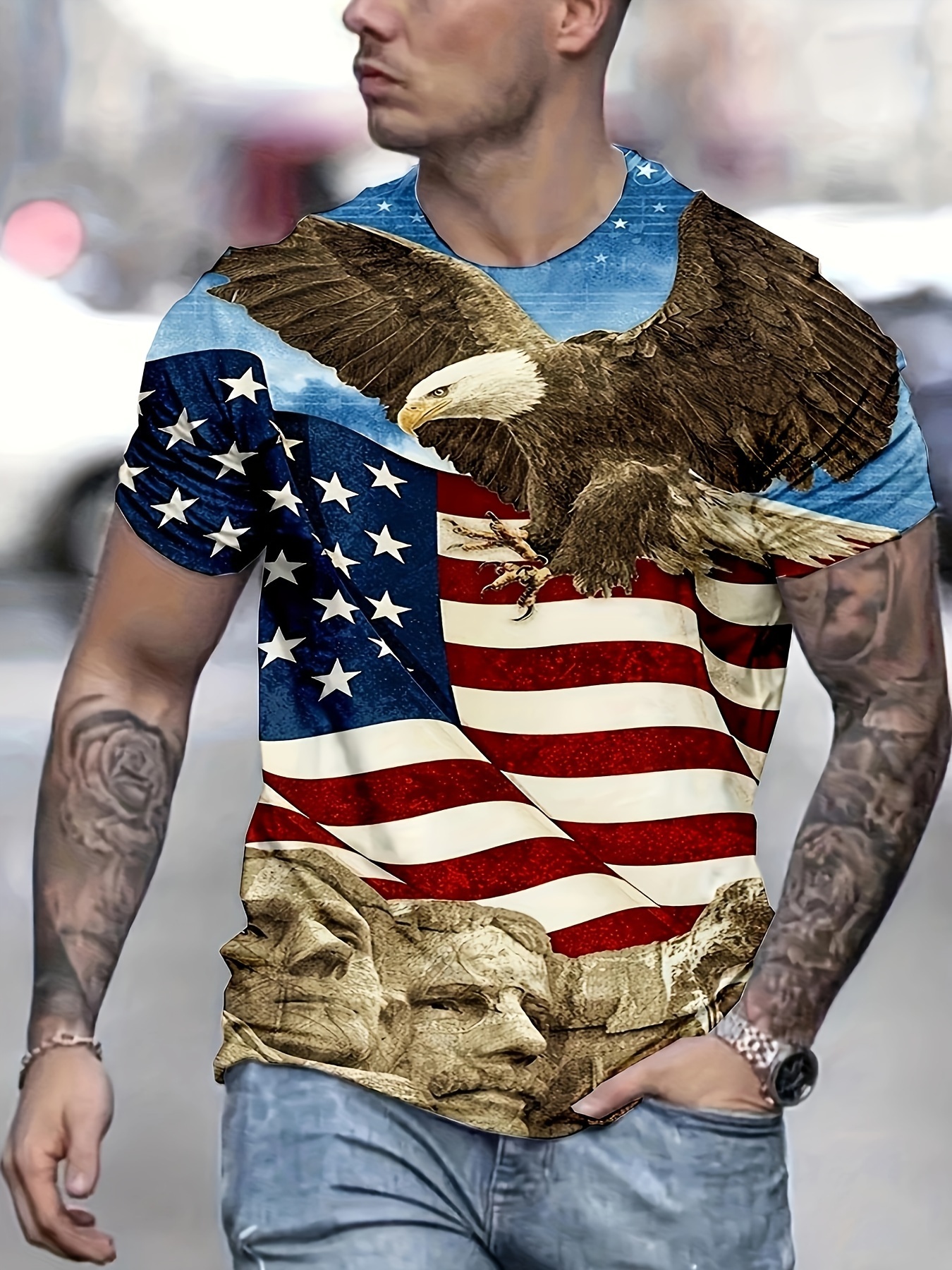 Pattern T shirt Men's Style Stretch - Temu Australia