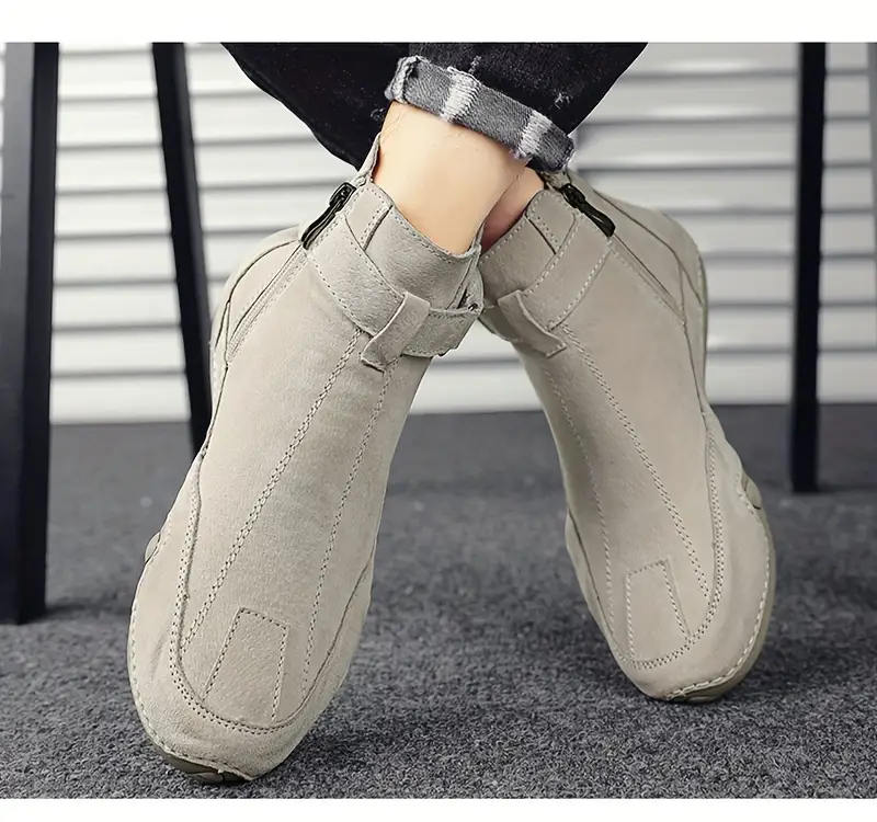 Mens Boots With Zippers Casual Walking Shoes High Top Sneakers Temu