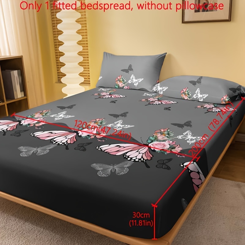Brushed Fitted Sheet Soft Comfortable Butterfly Print - Temu United