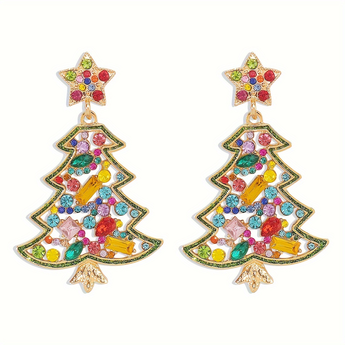 Exquisite Christmas Tree Colorful Shiny Rhinestone Inlaid - Temu United ...