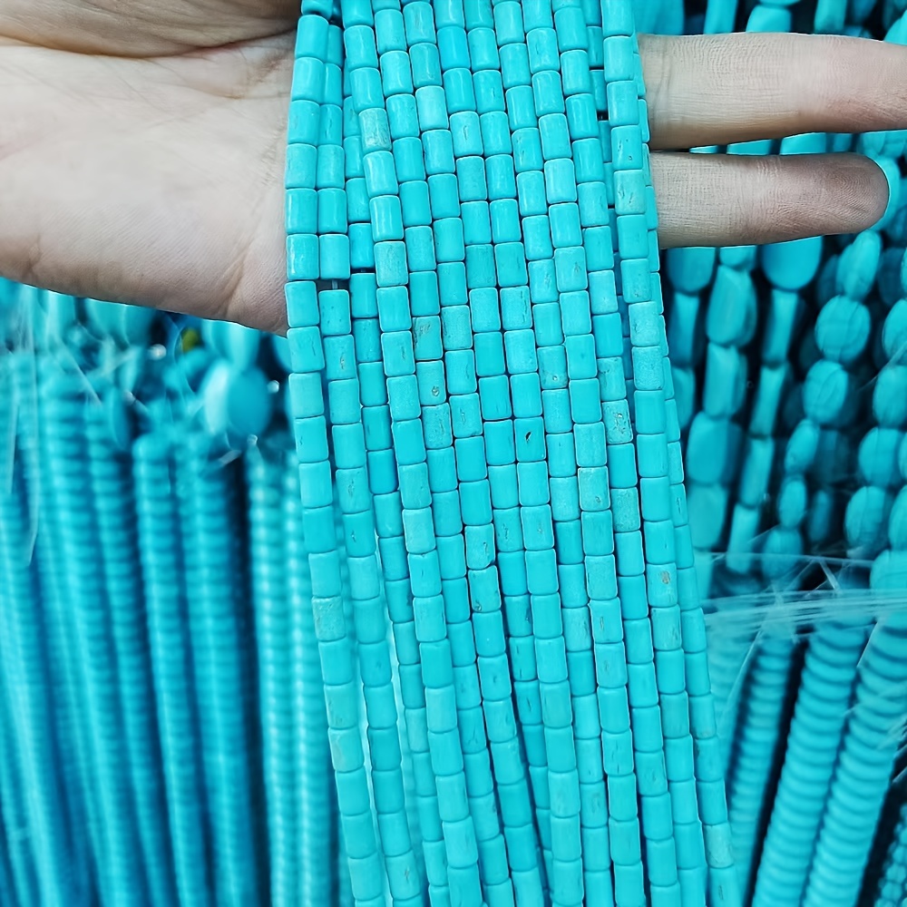 strand natural turquoise smooth tube beads column - Temu Canada