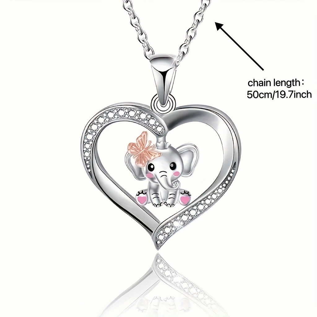 Modieuze Olifant Hart Hanger Ketting Sieradencadeau Voor - Temu Belgium