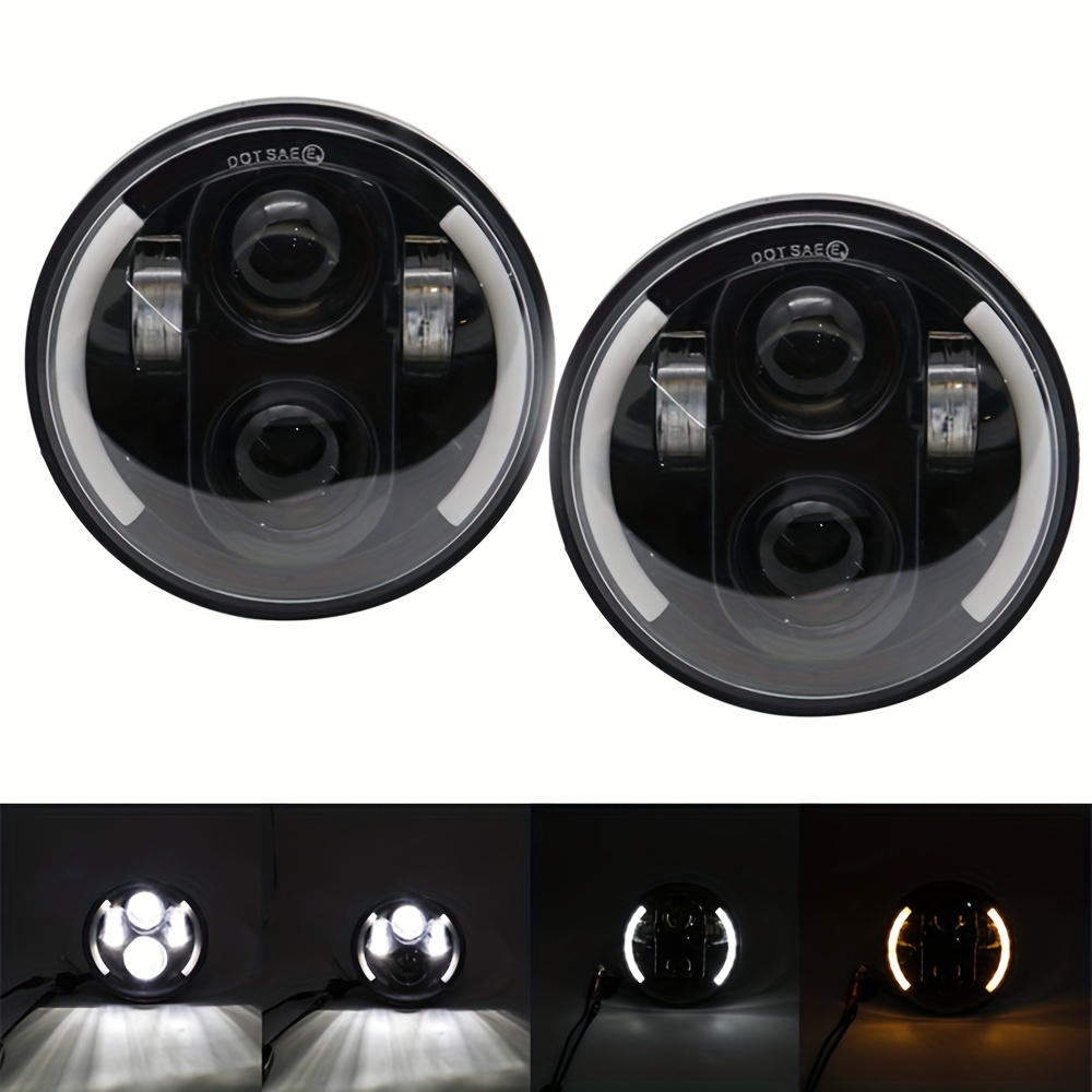 Led Headlight Halo Motorcycle 5 Headlamp Drl Turn - Temu Australia