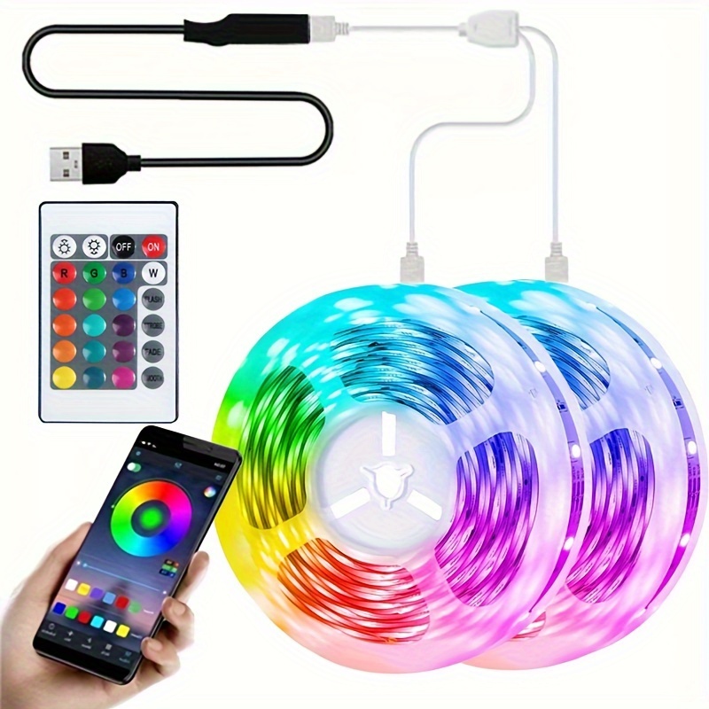 Usb Led 5050 Rgb Strip Lights Sync Color Changing Luminous - Temu Denmark