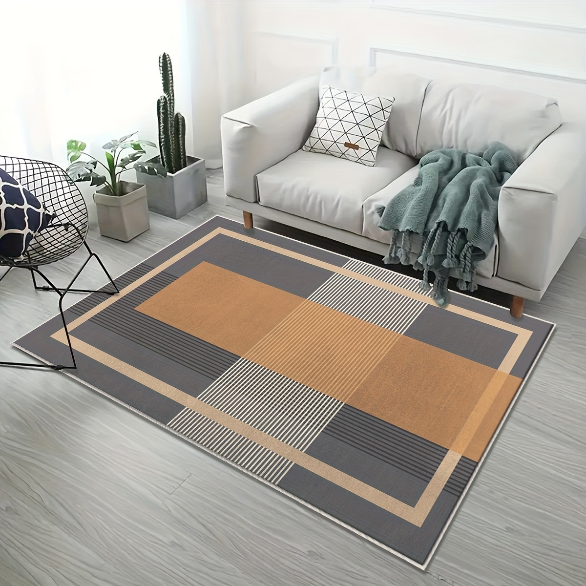 Color Matching Design Area Rug Geometric Print Distressed - Temu United ...