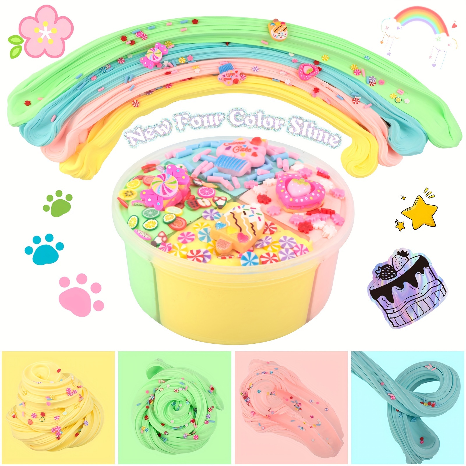 4 Colors Butter Slime Supplies Toys Soft Clay Diy Slime Toys - Temu