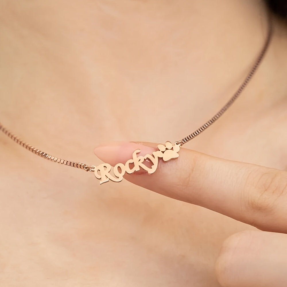 Customized Name Thin Chain Necklace Personalized Pet Name - Temu United ...