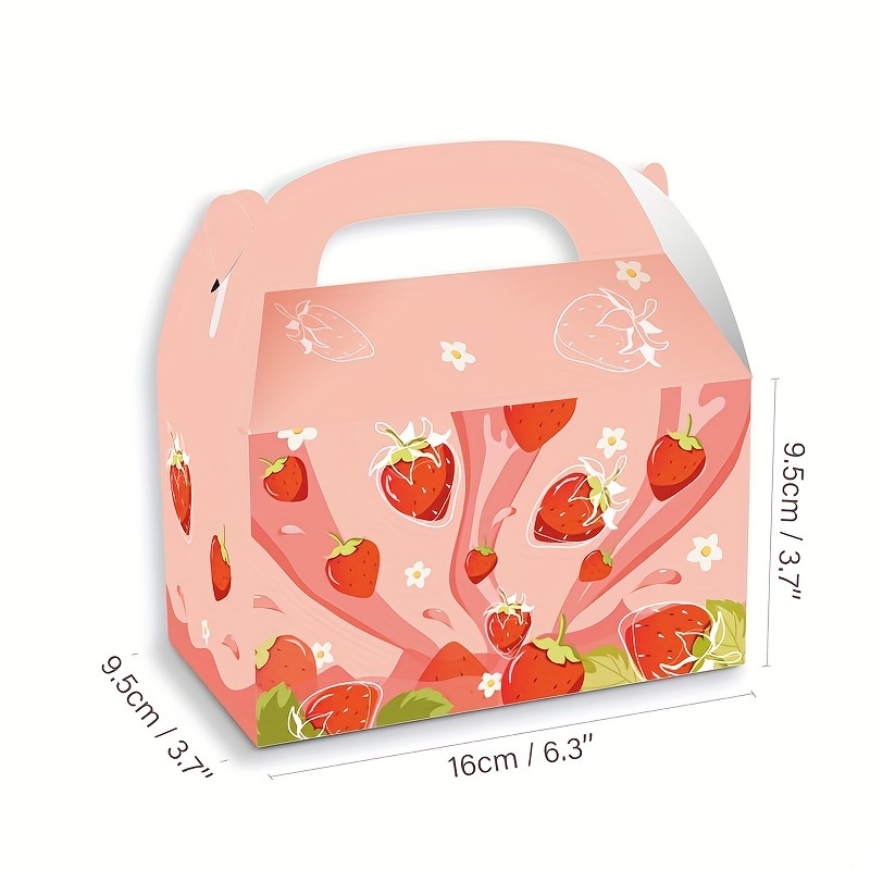 Strawberry Cardboard Treat Box Fruit Theme Party Favor Boxes - Temu ...