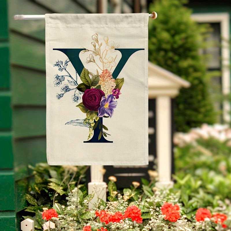 Flower Alphabet Garden Flag Double Sided Welcome Vertical - Temu United ...
