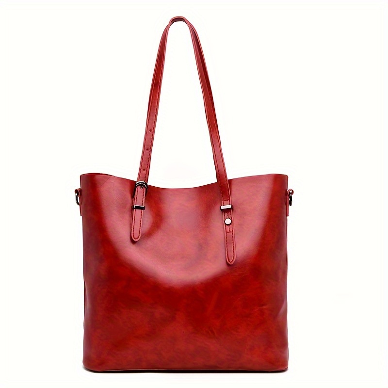 Vintage Solid Color Shoulder Bag Classic Textured Handbag - Temu United ...