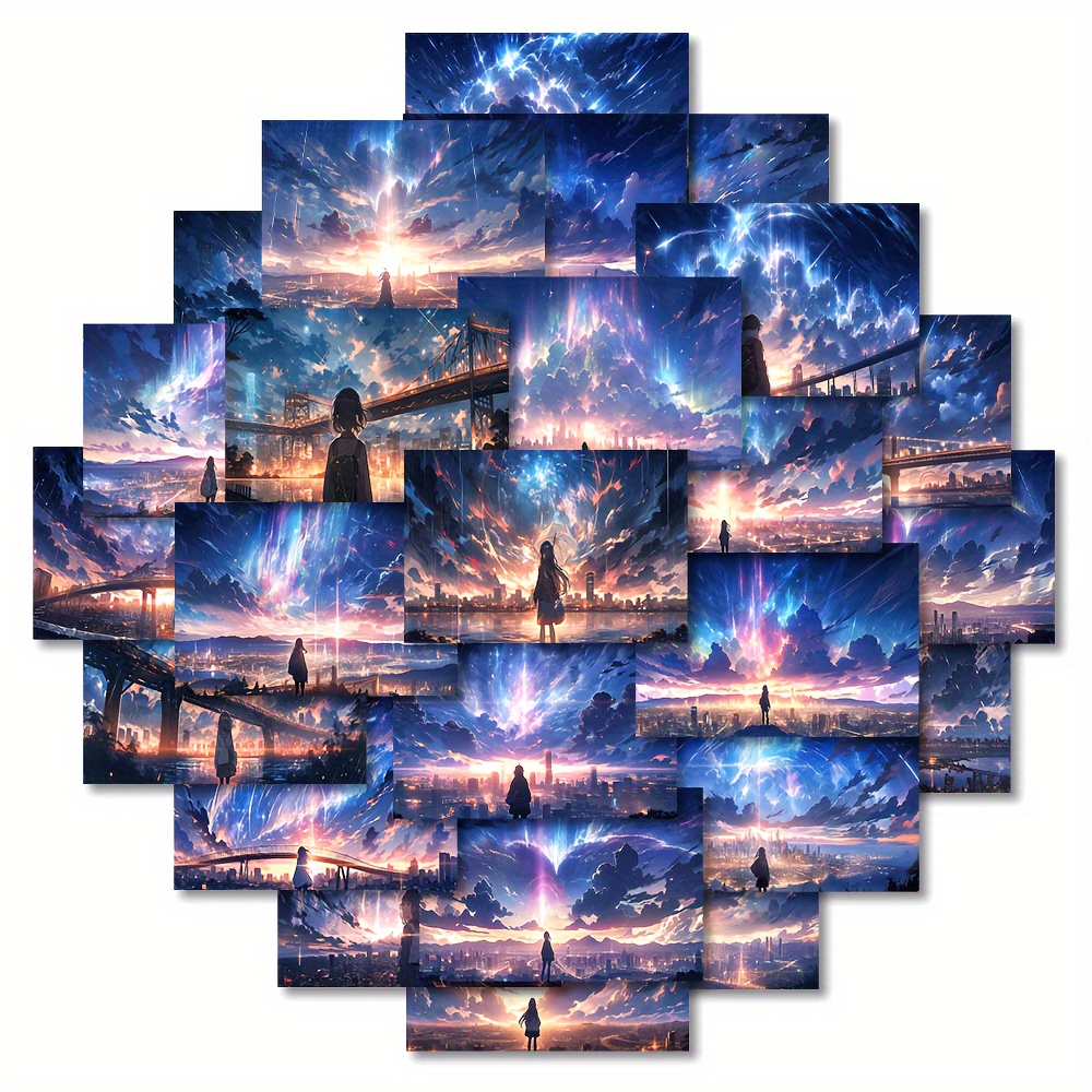 Bright colored Scenery Pvc Waterproof Stickers - Temu United