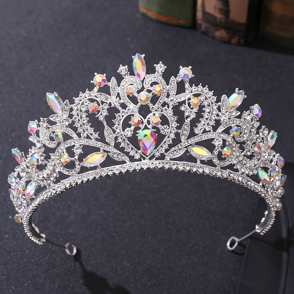 Baroque Diadem Alloy Rhinestone Jewelry Bridal Crown - Temu United Kingdom