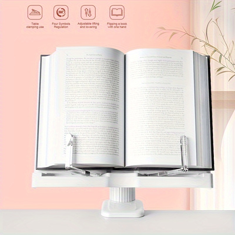 Deskside Book Reading Bookshelf Liftable Bookshelf 360 - Temu
