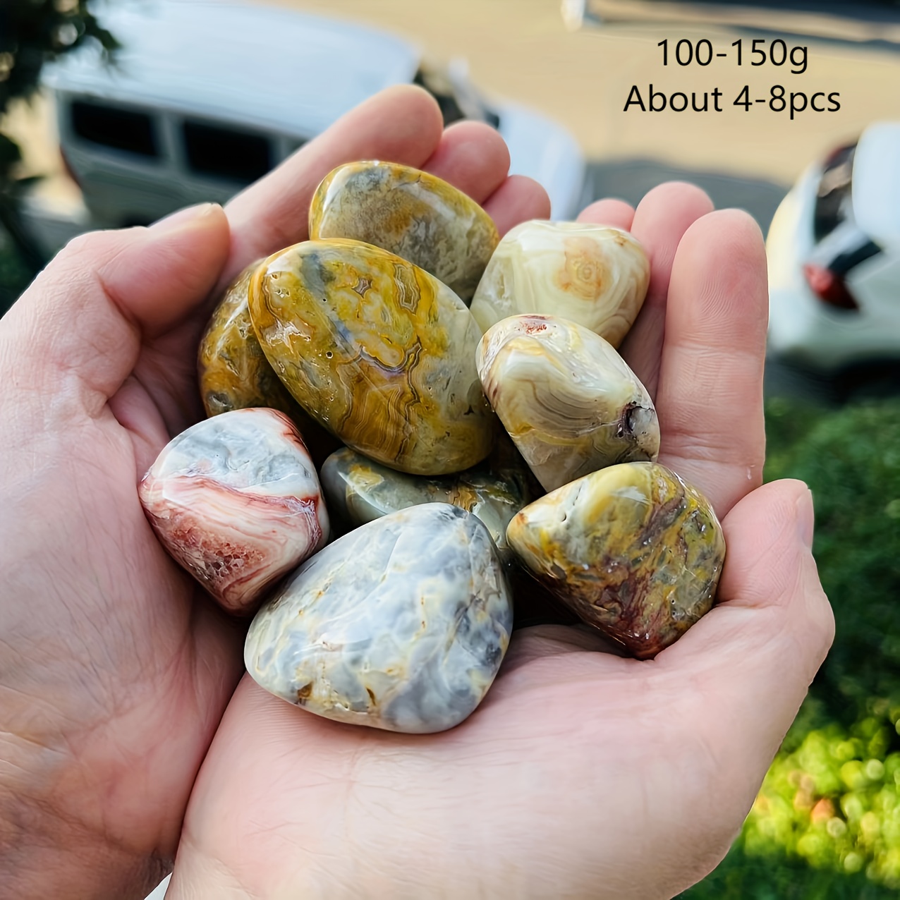 Natural Crazy Agate Stone, Crazy Agate Polished Crushed Stone, Massage ...