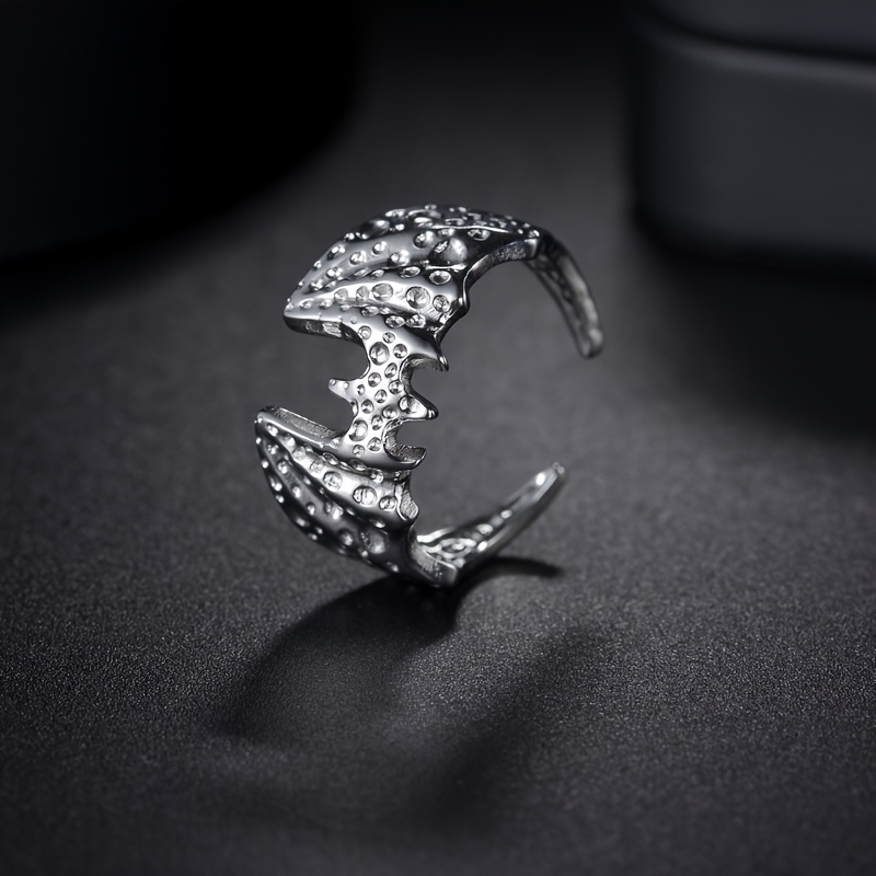 Stainless Steel Ring Punk Style Personality Creative Bat Shape Ring ...