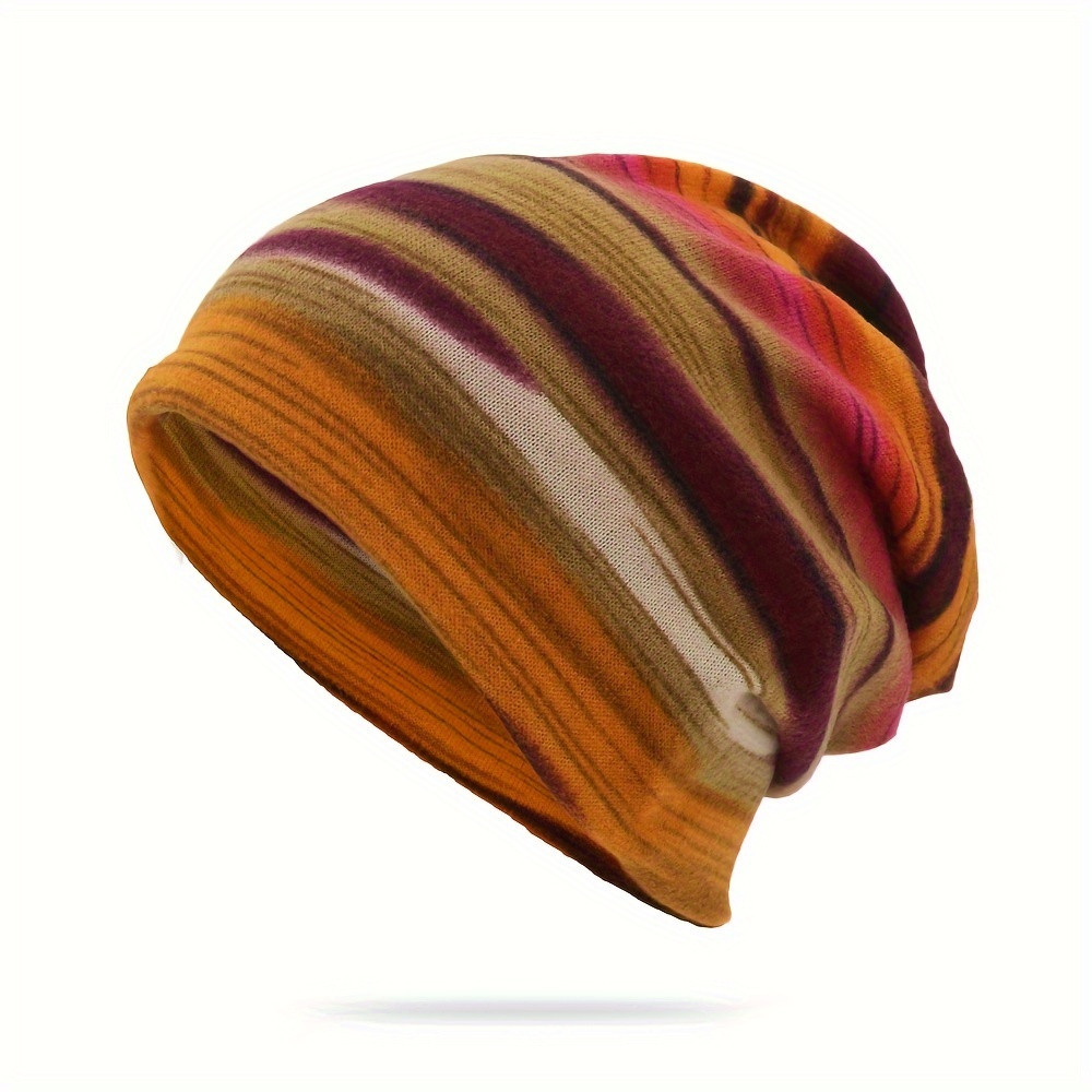 Classic Striped Slouchy Beanie Skull Cap - Temu Australia