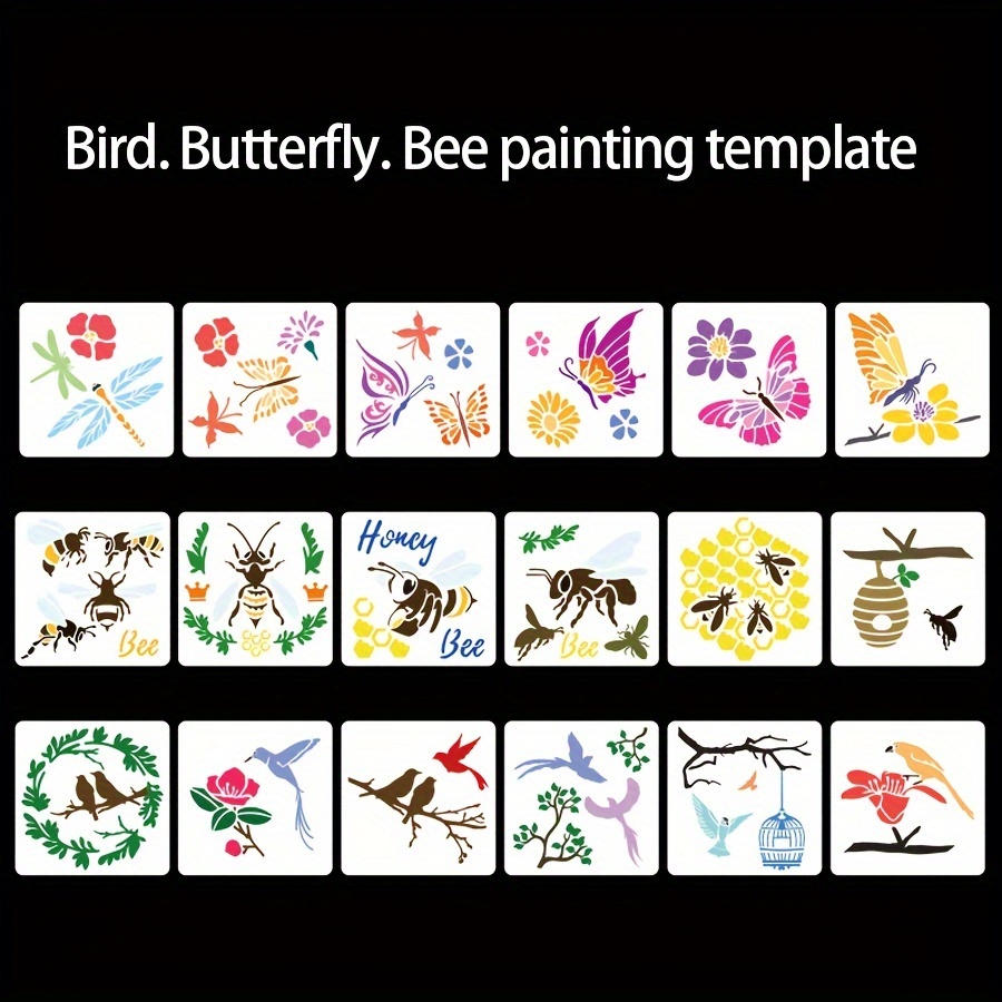 Square Butterfly Flower Bird Bee Pet Hollow Painting - Temu New Zealand